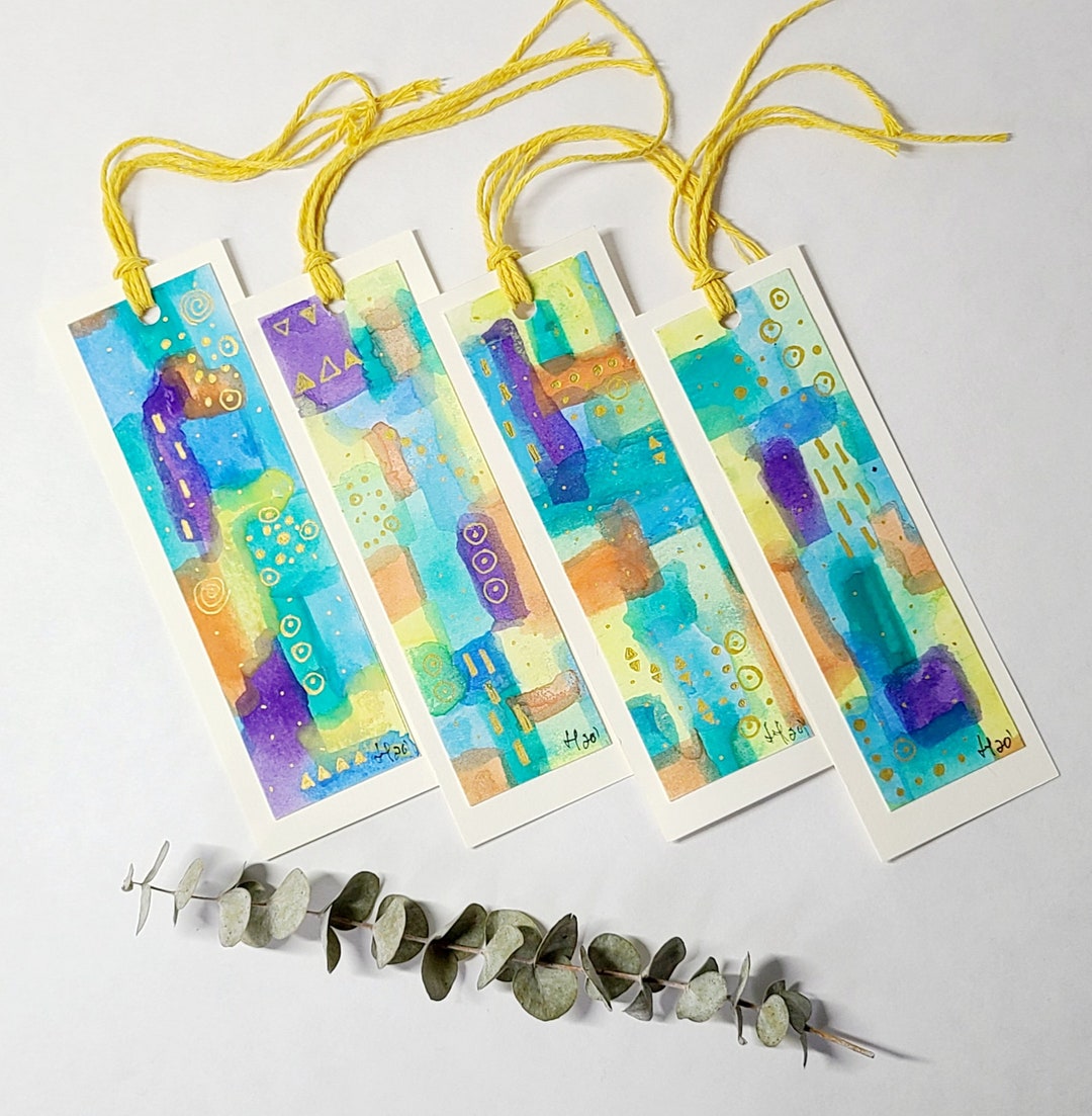 4 Pack Original Handmade Watercolor Bookmarks. 2 X 6 Inch ...