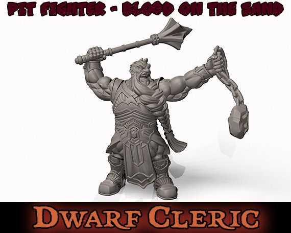 Wargaming Miniatures Dwarf Cleric D&D 5e Dungeons and Dragons ...