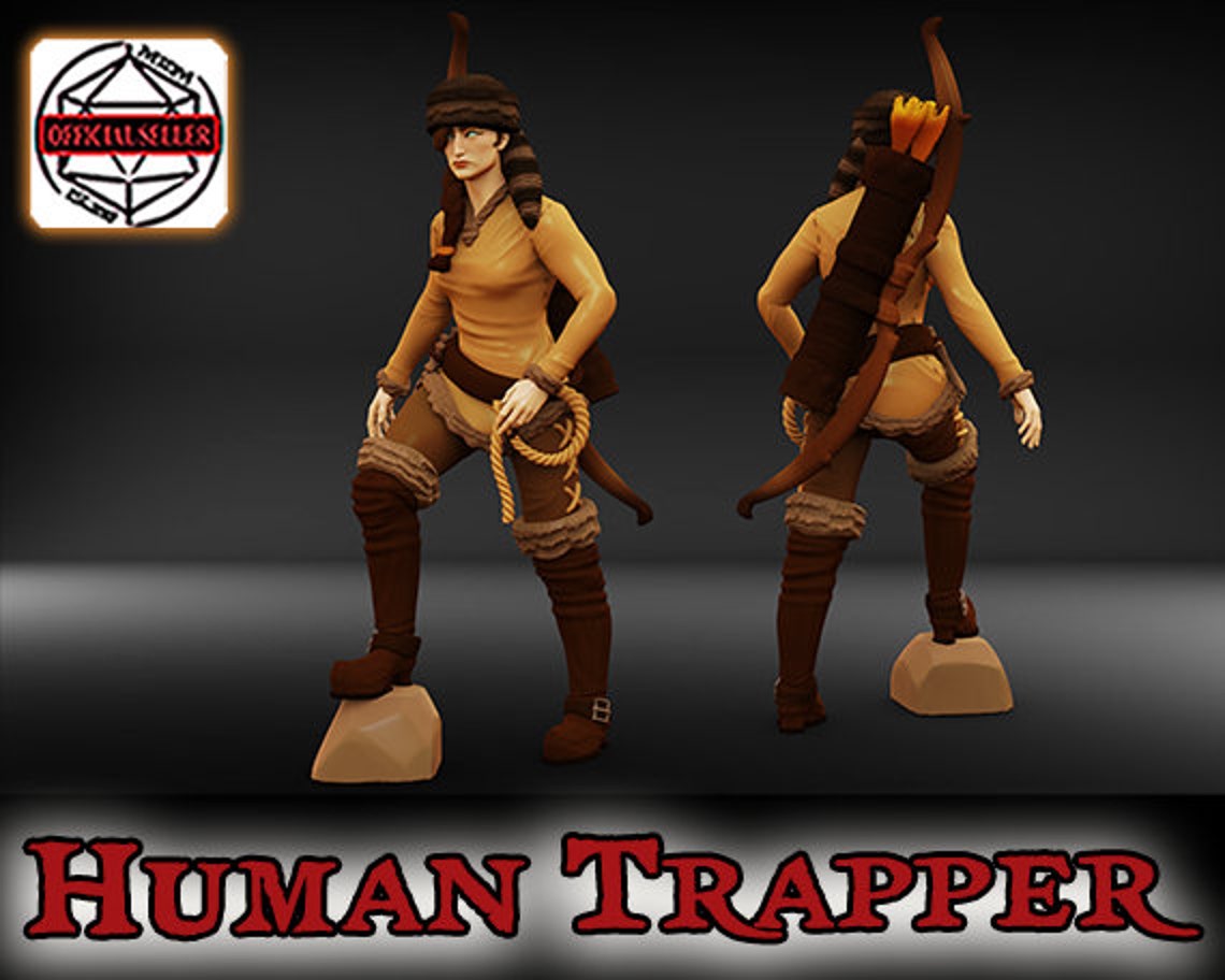 Human Trapper D&D 5e Townsfolk Collection Wargaming | Etsy Canada