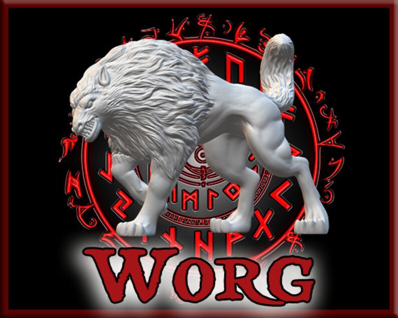 Worg Miniature D&D 5e Figure Warg Monster Beautiful - Etsy