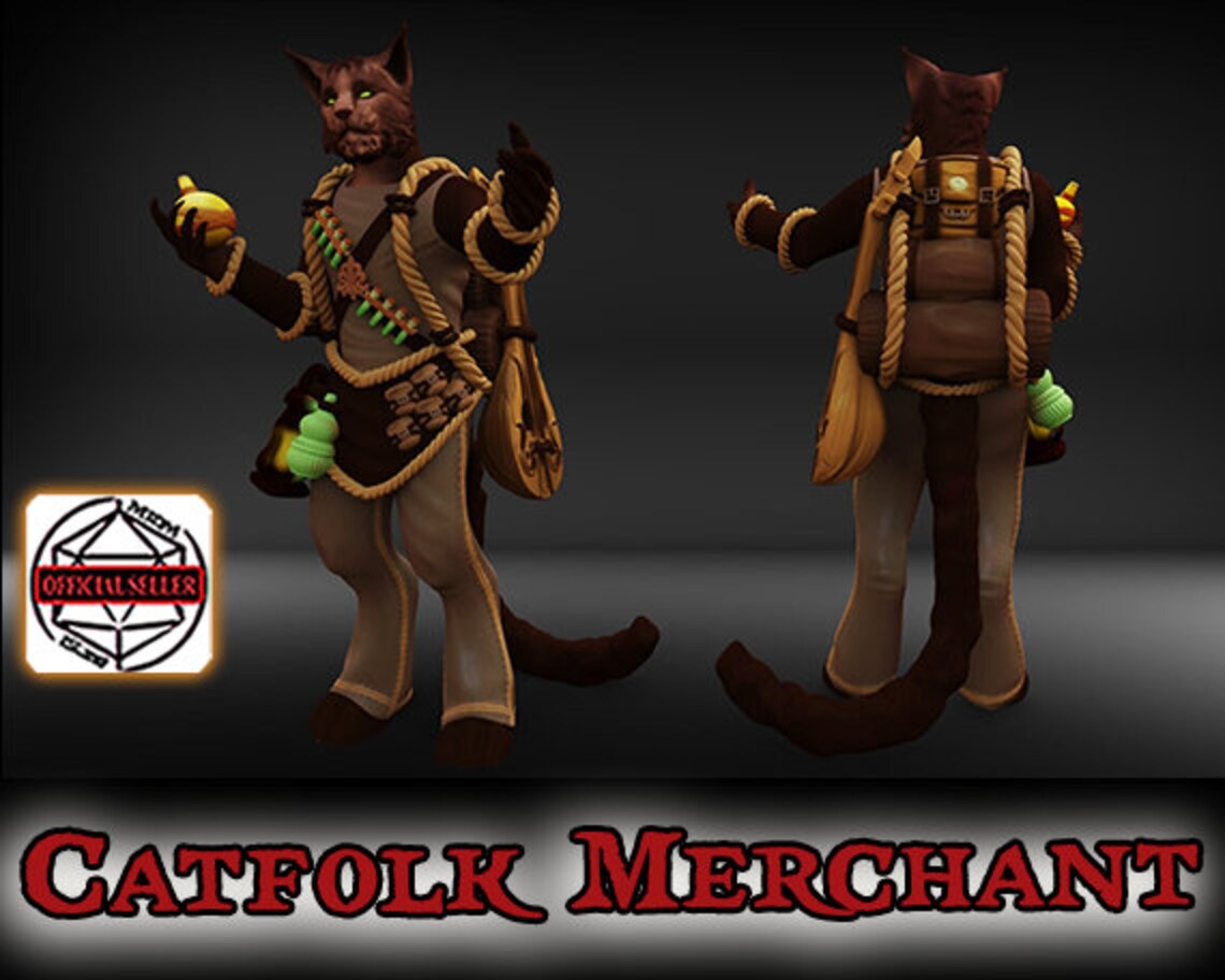Tabaxi Merchant / D&D 5e / Townsfolk Collection / Wargaming - Etsy México