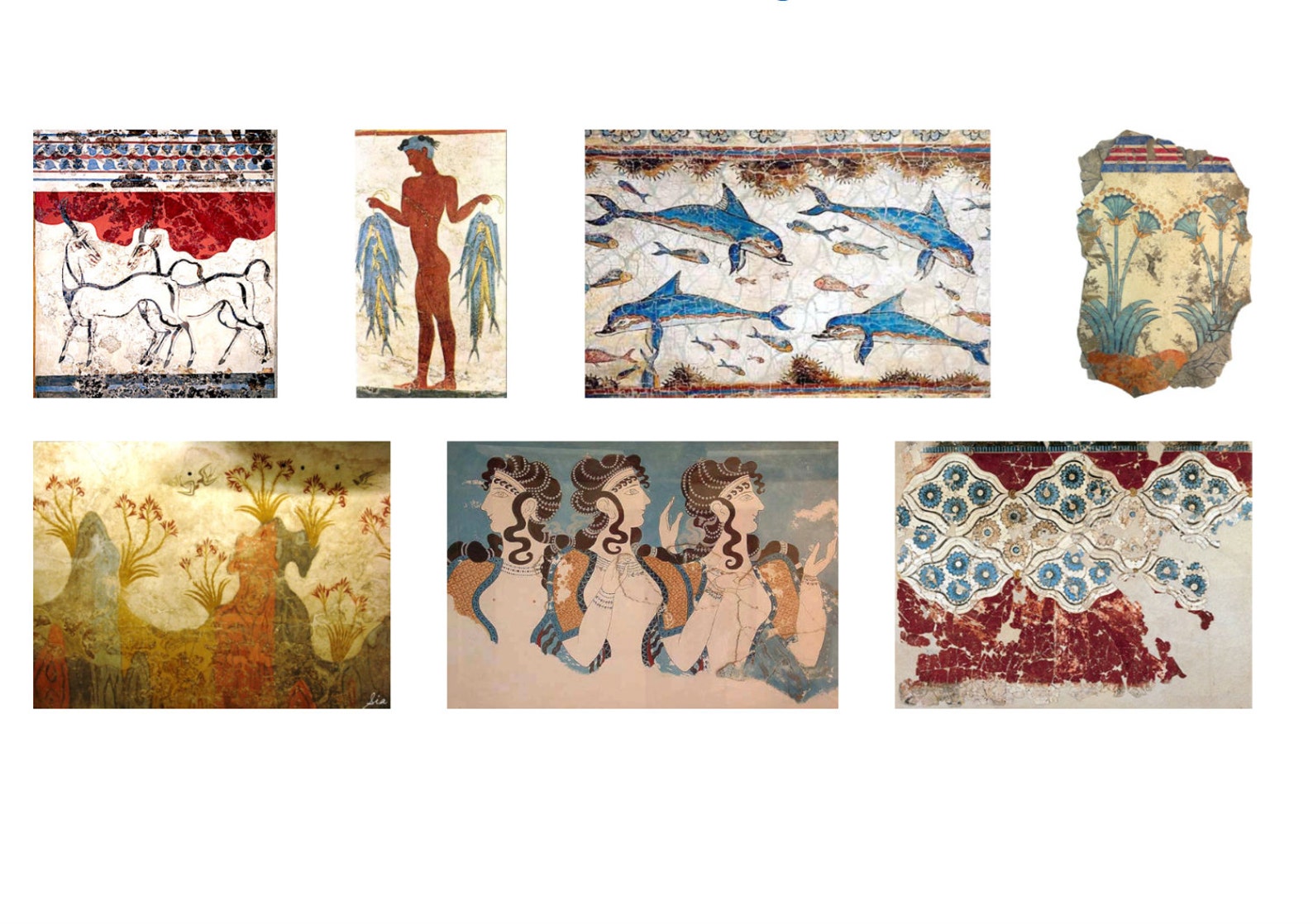 Greek Fresco Coloring or Watercolor Pages With Hand-drawn Images ...