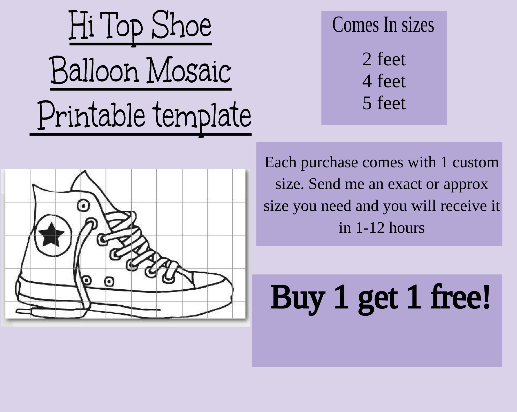 Shoe Sneaker Balloon of Mosaic Template Party Prop Teen - Etsy