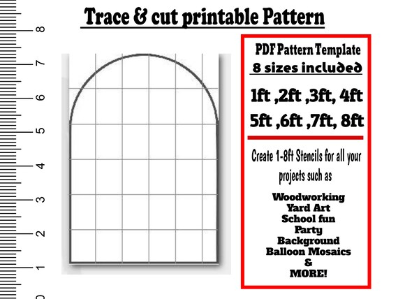 1-8 Ft Ciara Full Wall Template Woodcutting Templateyard - Etsy