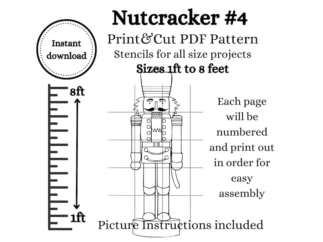 Christmas Yard Card the Nutcracker Silhouette Stencil Template, 5ft ...