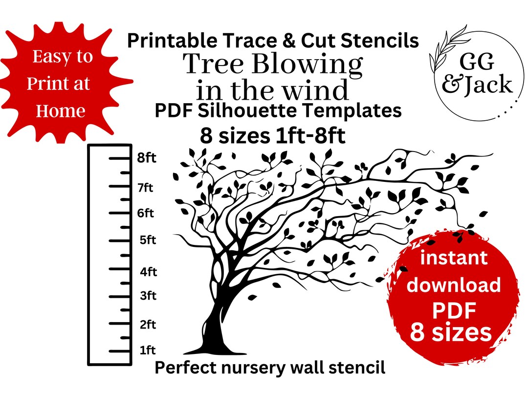 Yard Art Pattern Wind Blown PDF Template ,printable Trace and Cut ...