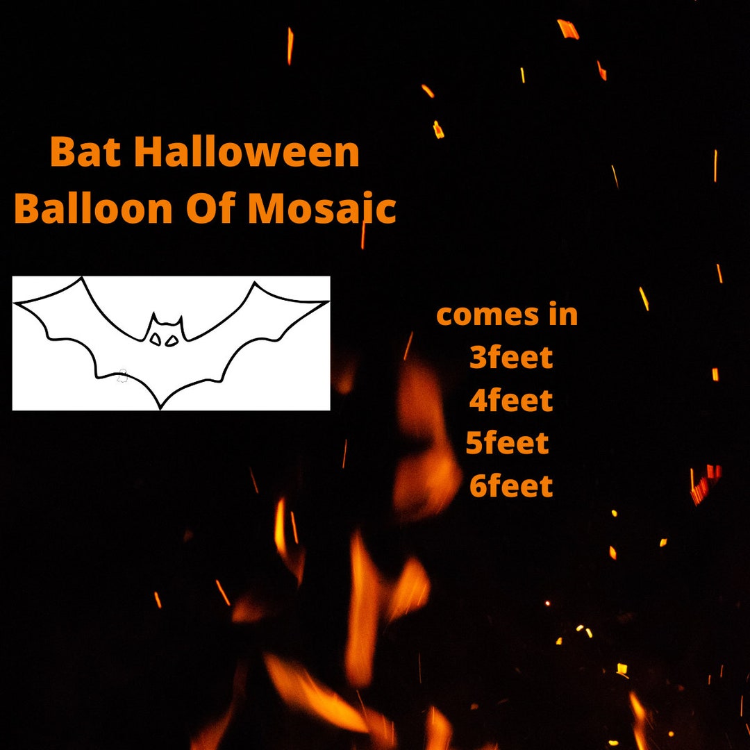 Bat Balloon of Mosaic, Halloween Bat, Vampire Bat, Print Trace and Cut ...