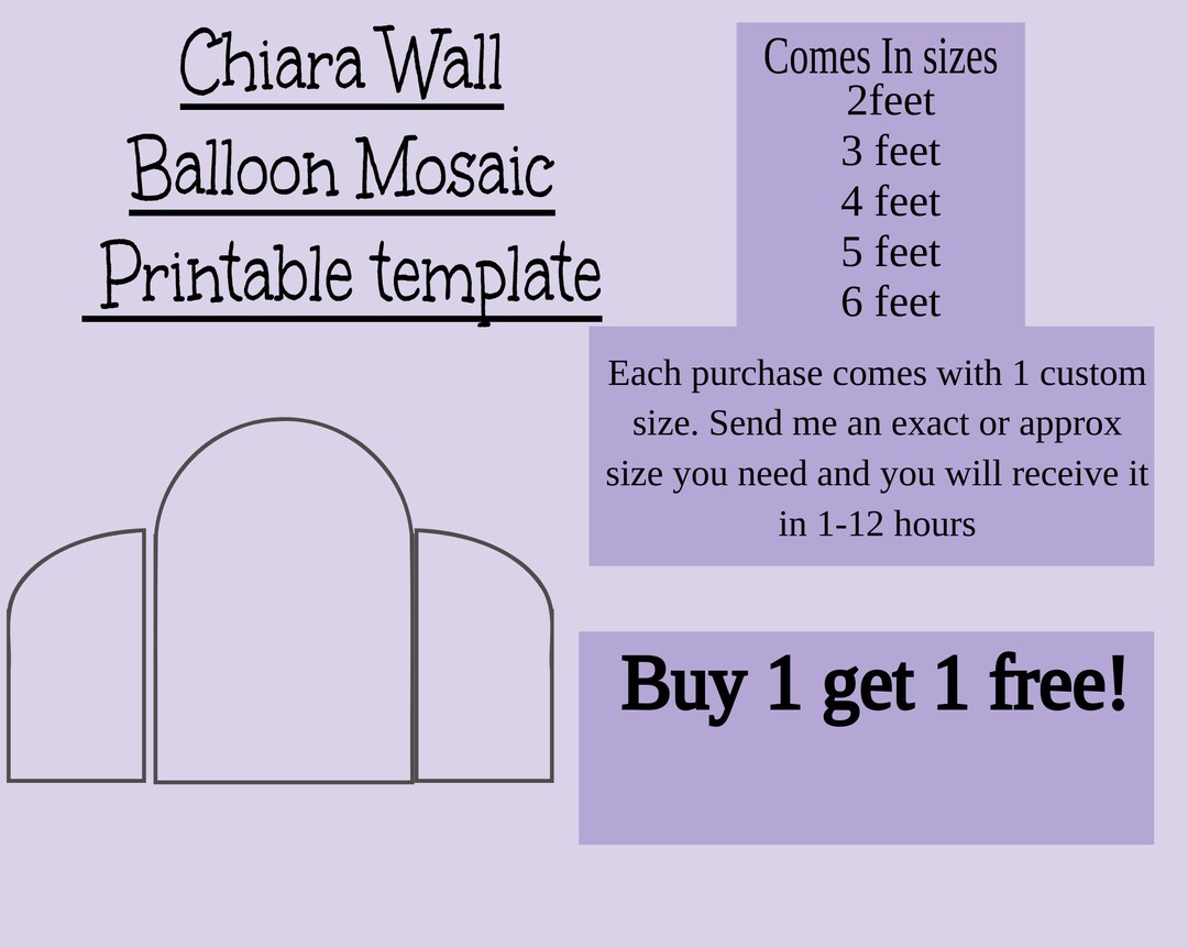 Chiara Wall Printable Arch Prop Template, Wall Backdrop Template, Arch ...