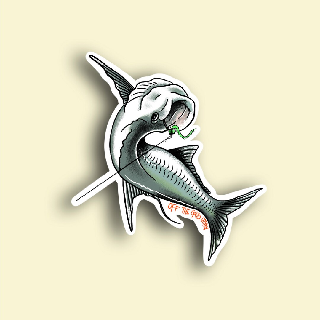 Tarpon Fishing Decal Fly Fishing Fish Sticker off the Grid John - Etsy