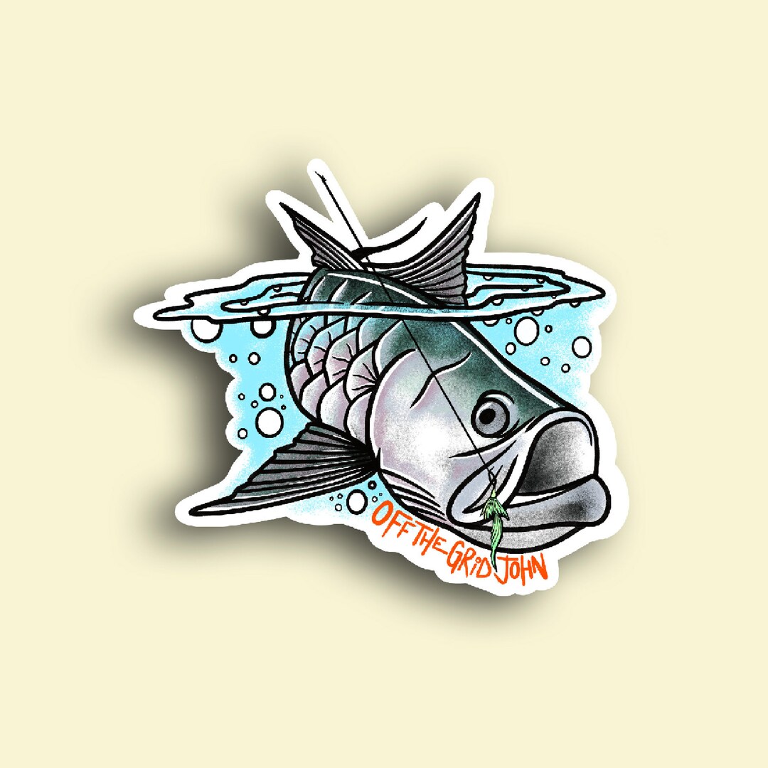 Tarpon Fishing Decal Fly Fishing Fish Sticker off the Grid John - Etsy