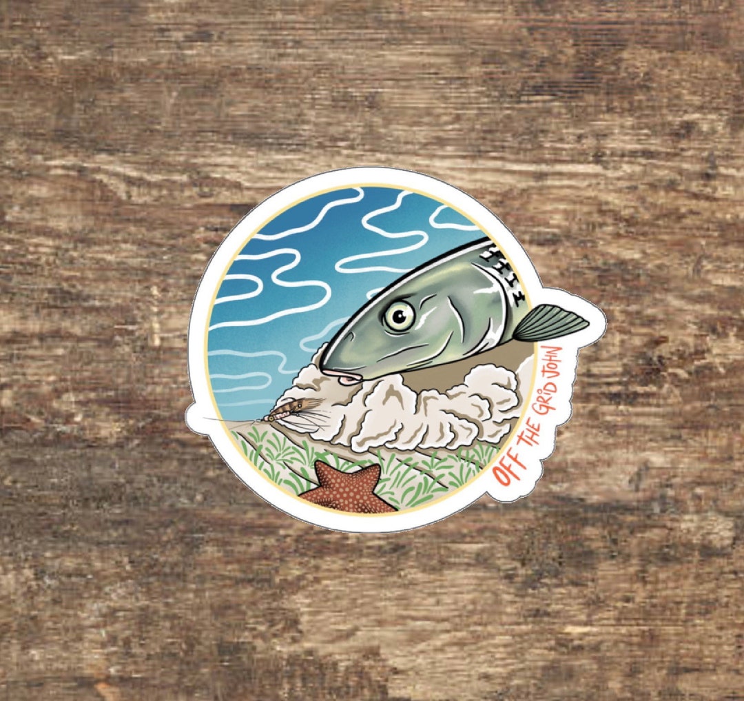 BONEFISH Fishing Decal Fly Fishing Fish Sticker off the Grid - Etsy