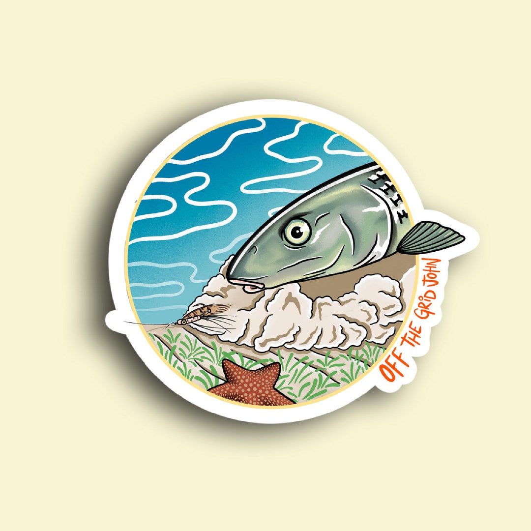 BONEFISH Fishing Decal Fly Fishing Fish Sticker off the Grid John - Etsy