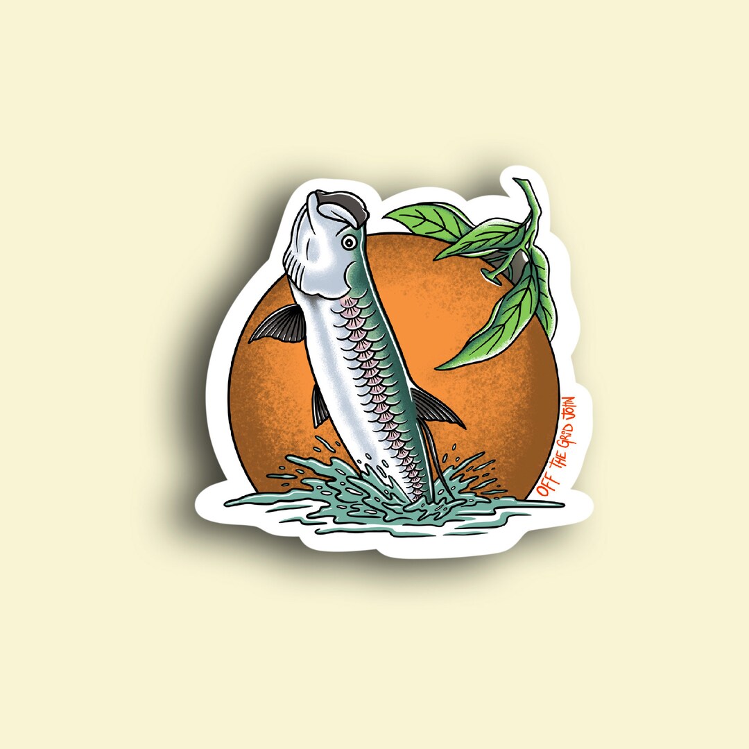 Tarpon Fishing Decal Fly Fishing Fish Sticker off the Grid John - Etsy