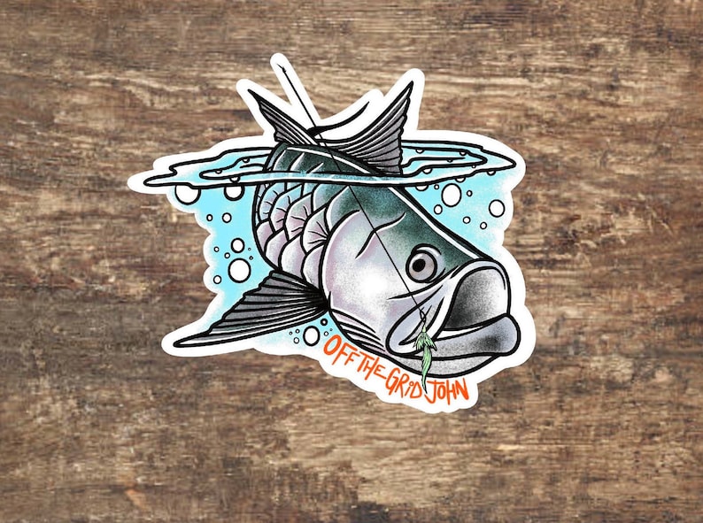 Tarpon Fishing Decal Fly Fishing Fish Sticker off the Grid - Etsy