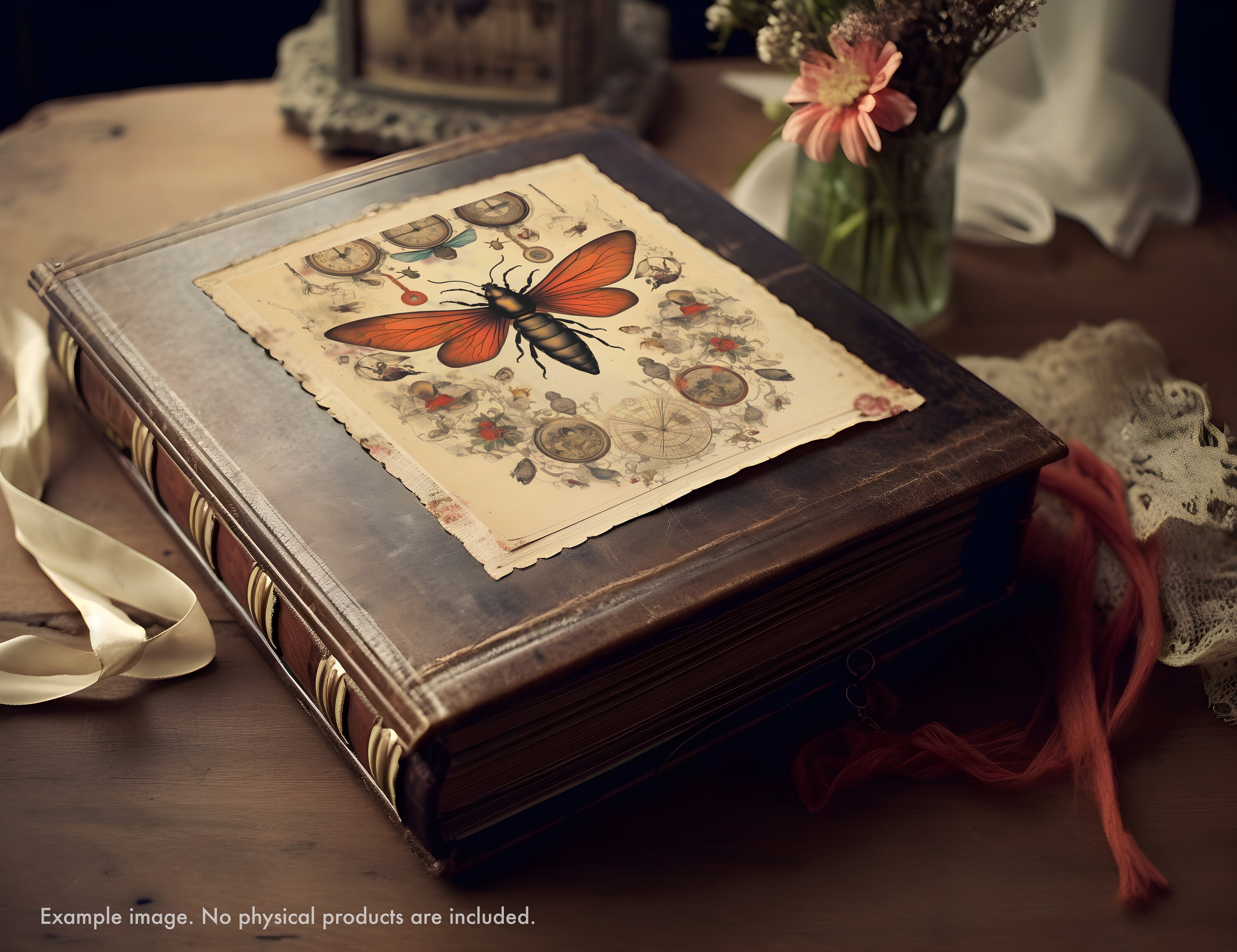 Vintage Insects Digital Paper 20 Pack Scrapbooking Ephemera Bugs Junk ...