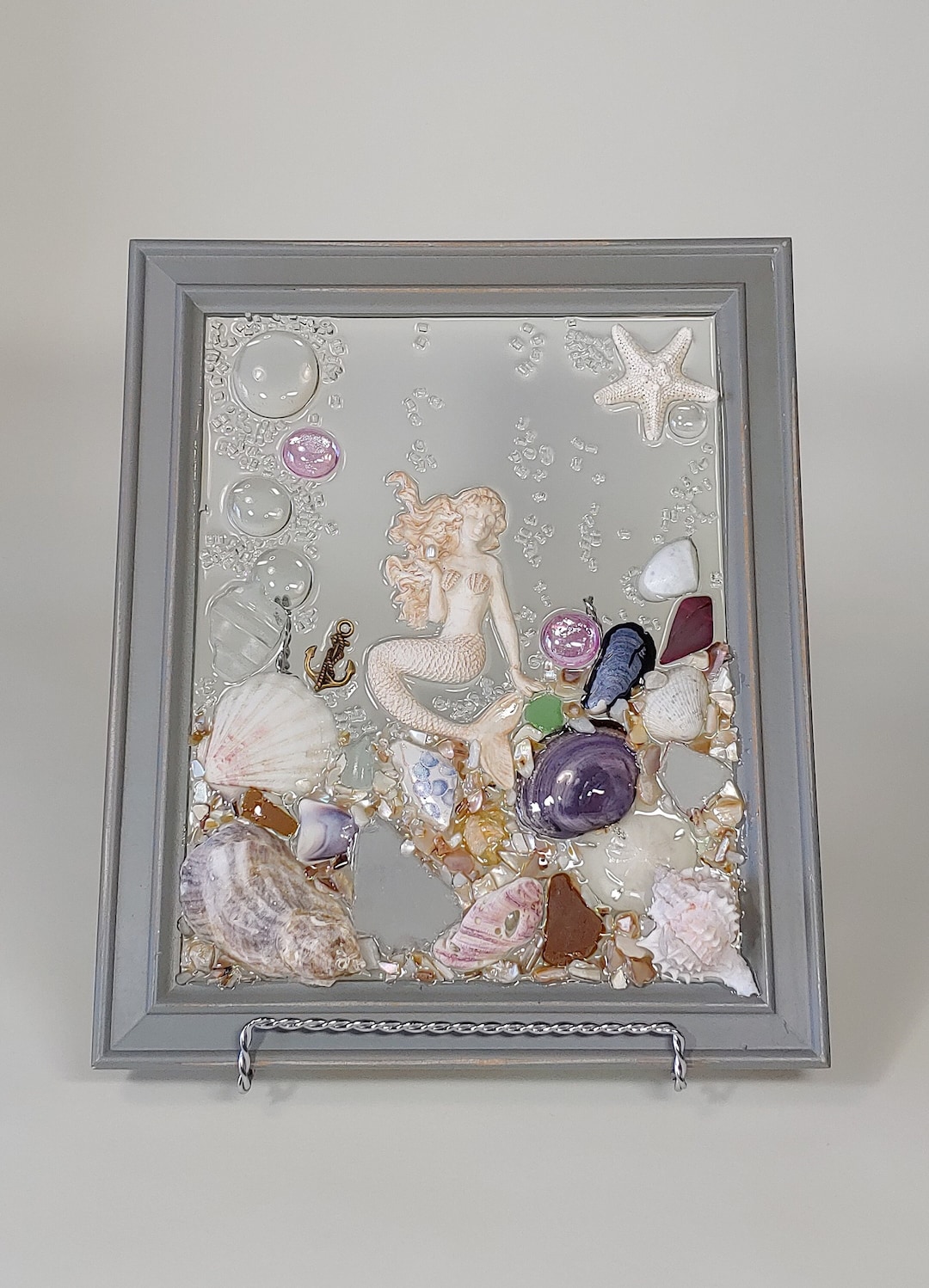 8x10 Hair Mermaid Sea Glass Art Frame - Etsy