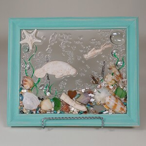 8x 10 Manatee Sea Glass Art Frame - Etsy