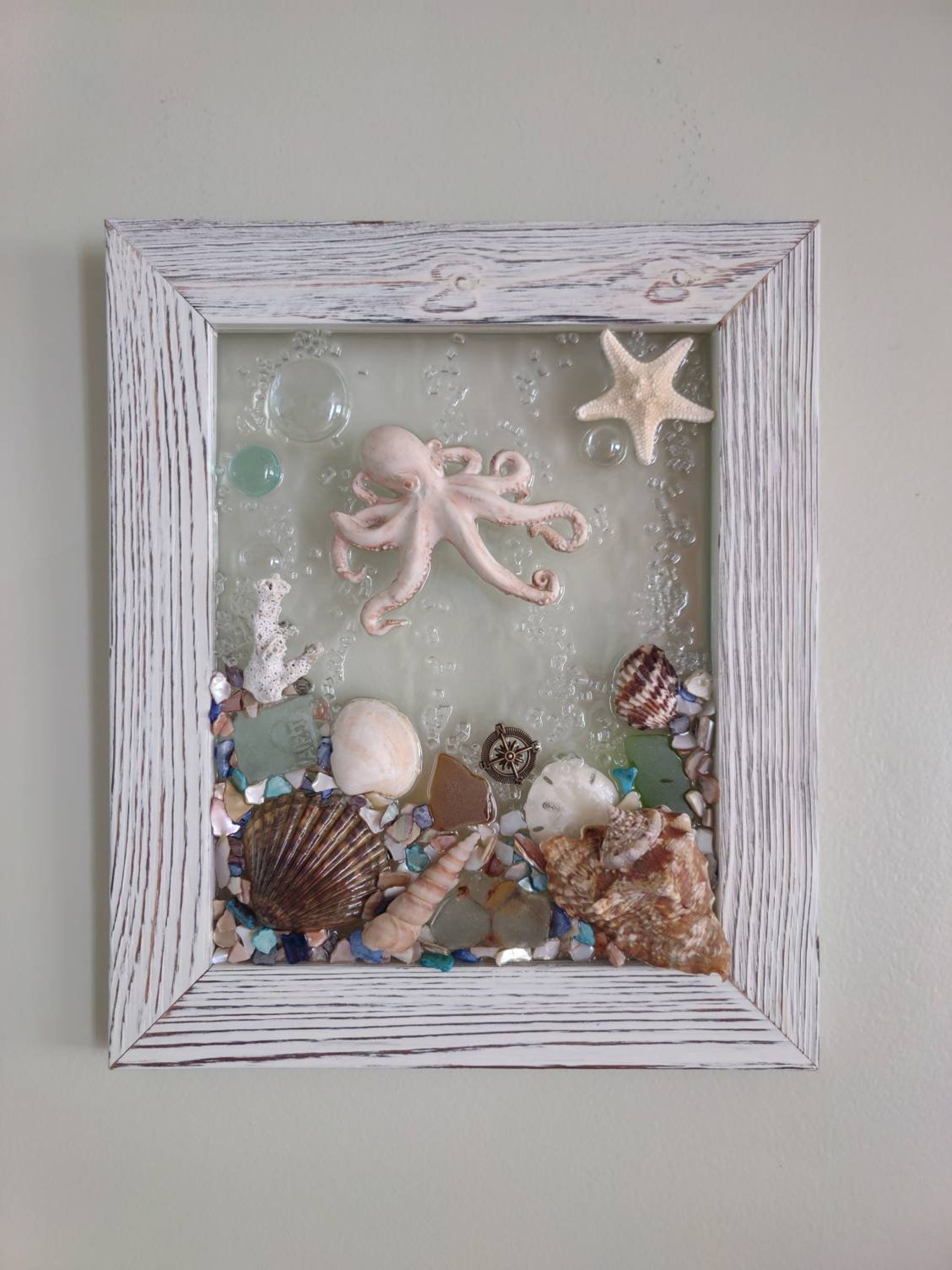 8x10 Octopus Sea Glass Art Frame. If You Love the Mysteries in the ...