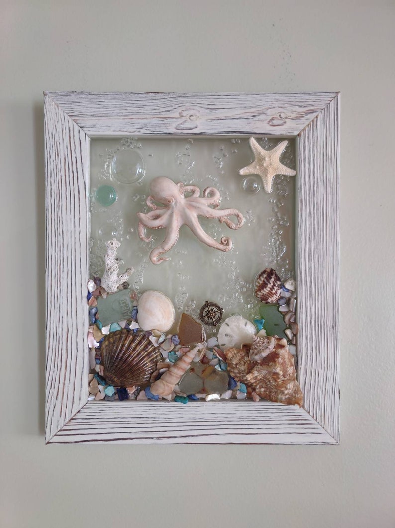 8x10 Octopus Sea Glass Art Frame. If You Love the Mysteries in - Etsy