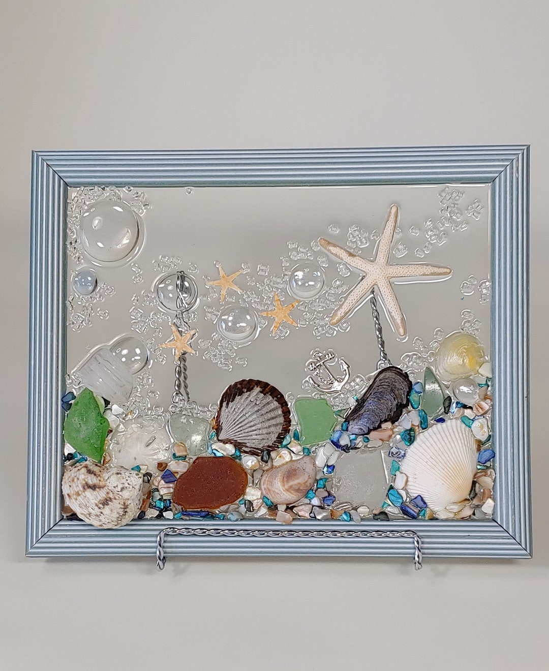 8 X 10 Floating Sea Glass Art Frame - Etsy