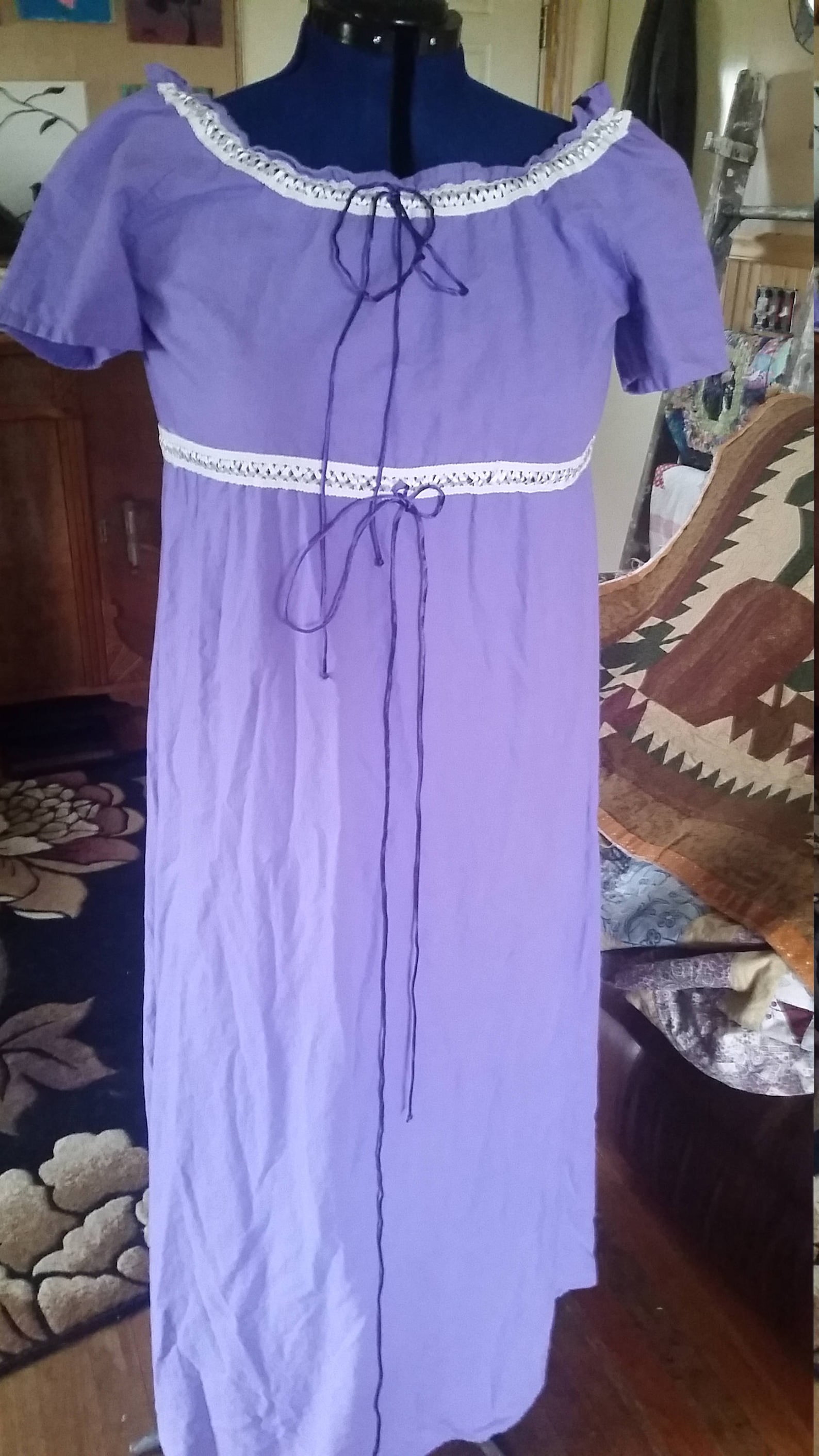 Purple Linen Regency Dress - Etsy Canada
