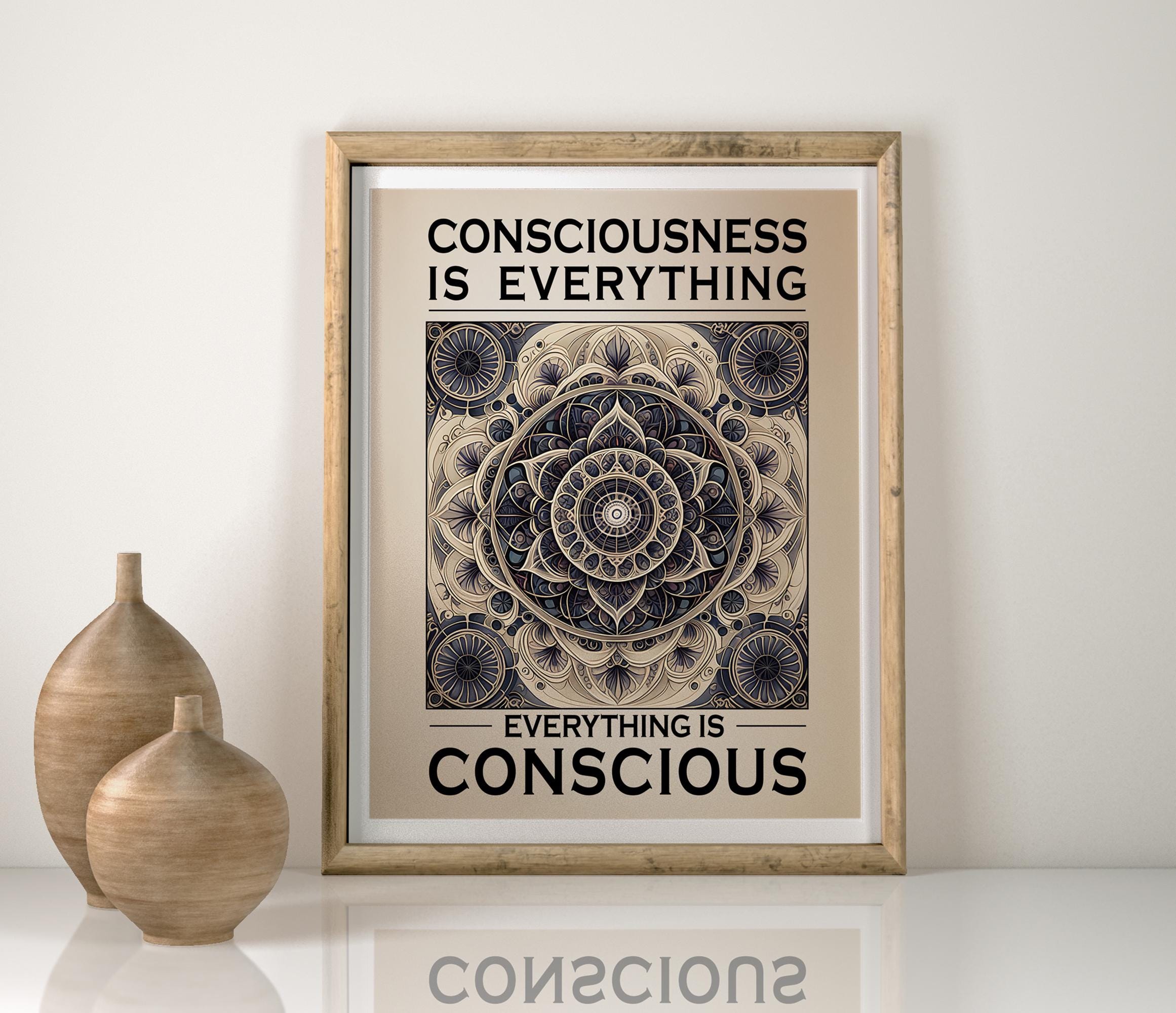 Consciousness Mandala Art Print: Quantum Décor, Cymatics Frequency Wall Artwork, Sacred Geometry ...