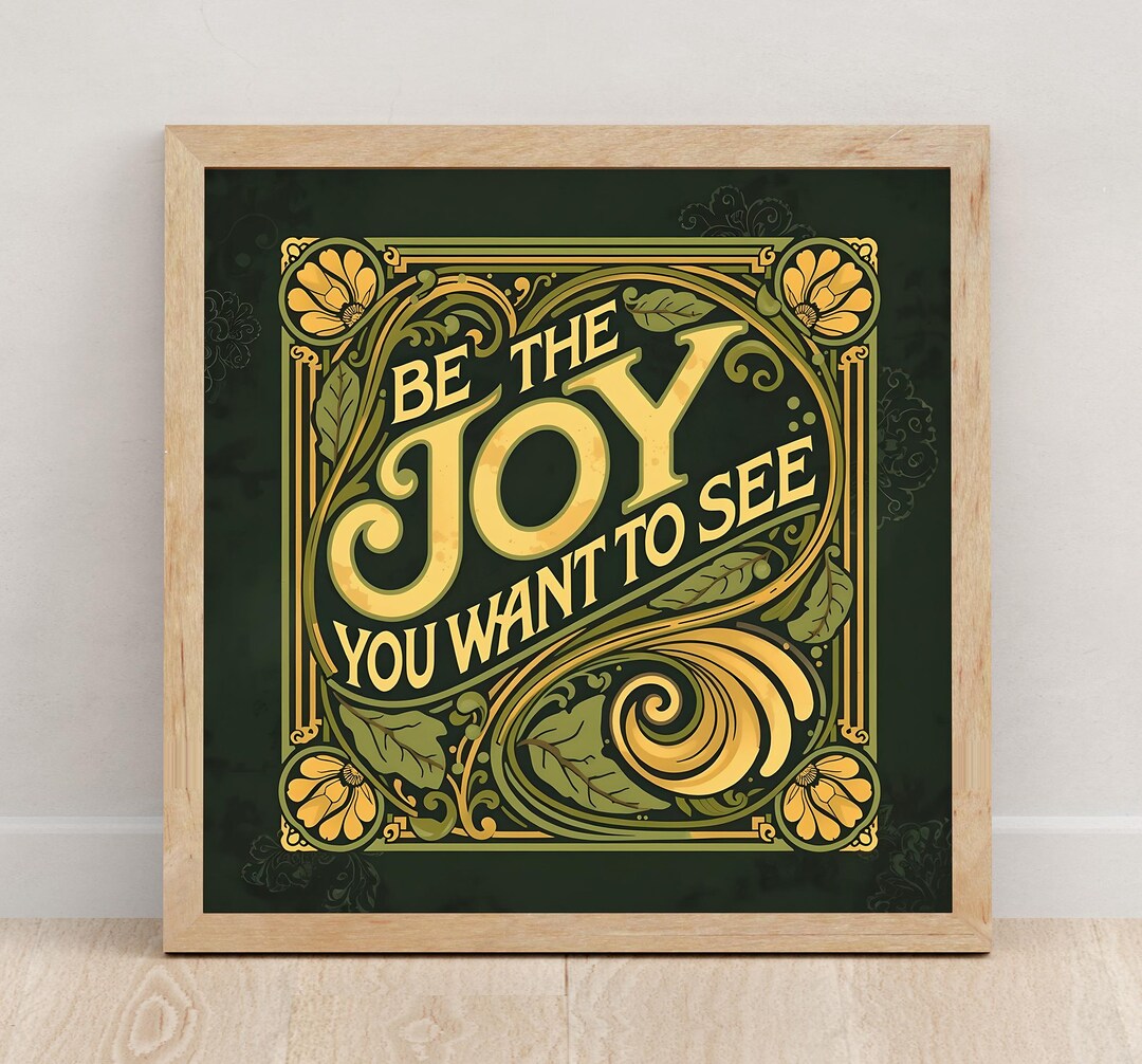 Joy Quote Art | Retro Typography Wall Décor | Motivational Affirmation ...