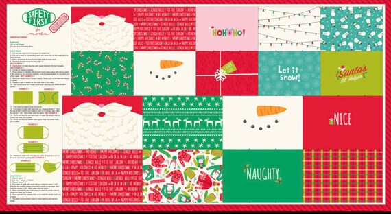 Moda Safety First HOLIDAY Face Mask Panel 24 X 44 | Etsy