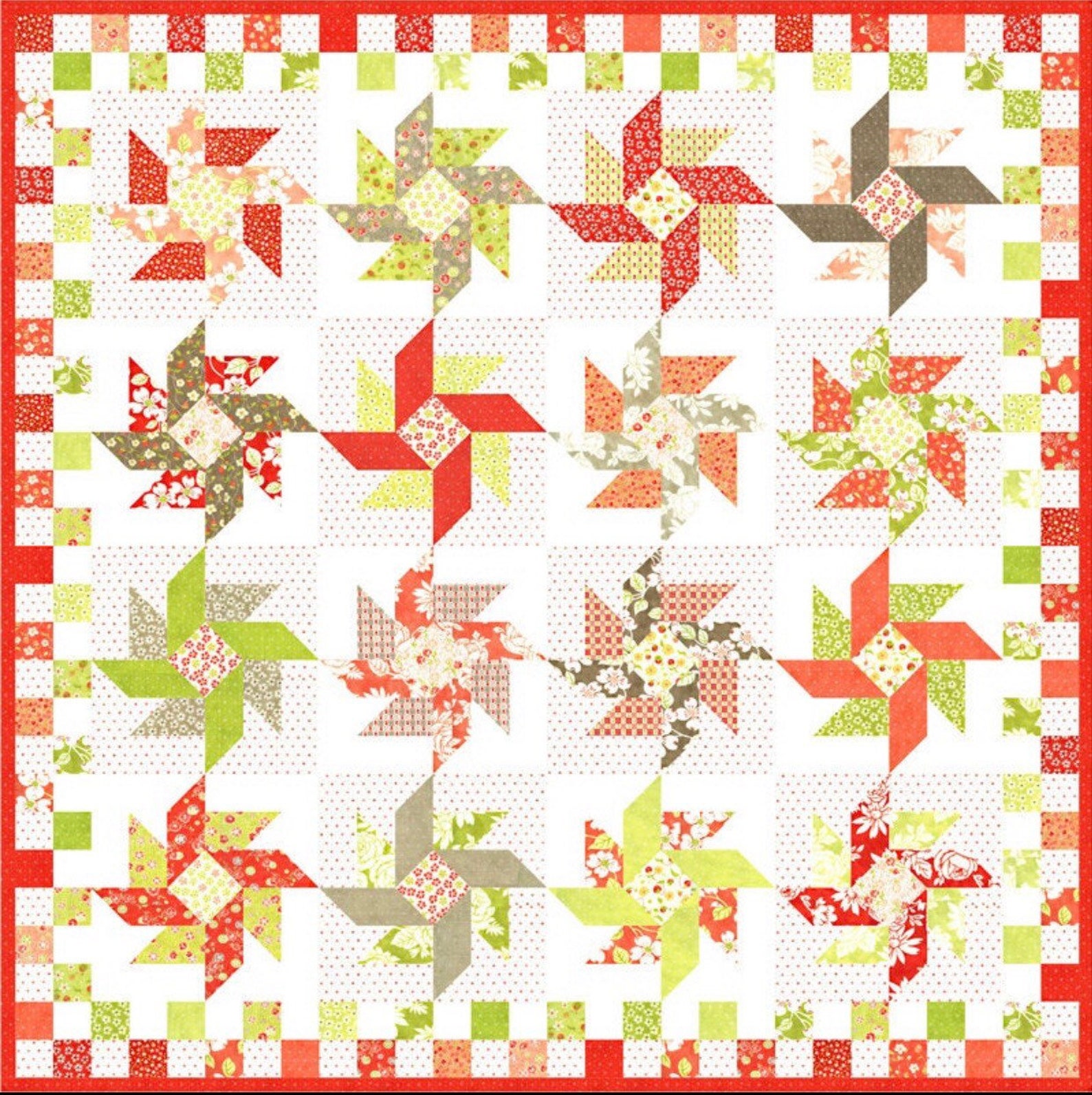 Strawberry Swirl Quilt Pattern From Fig Tree & Co - Etsy