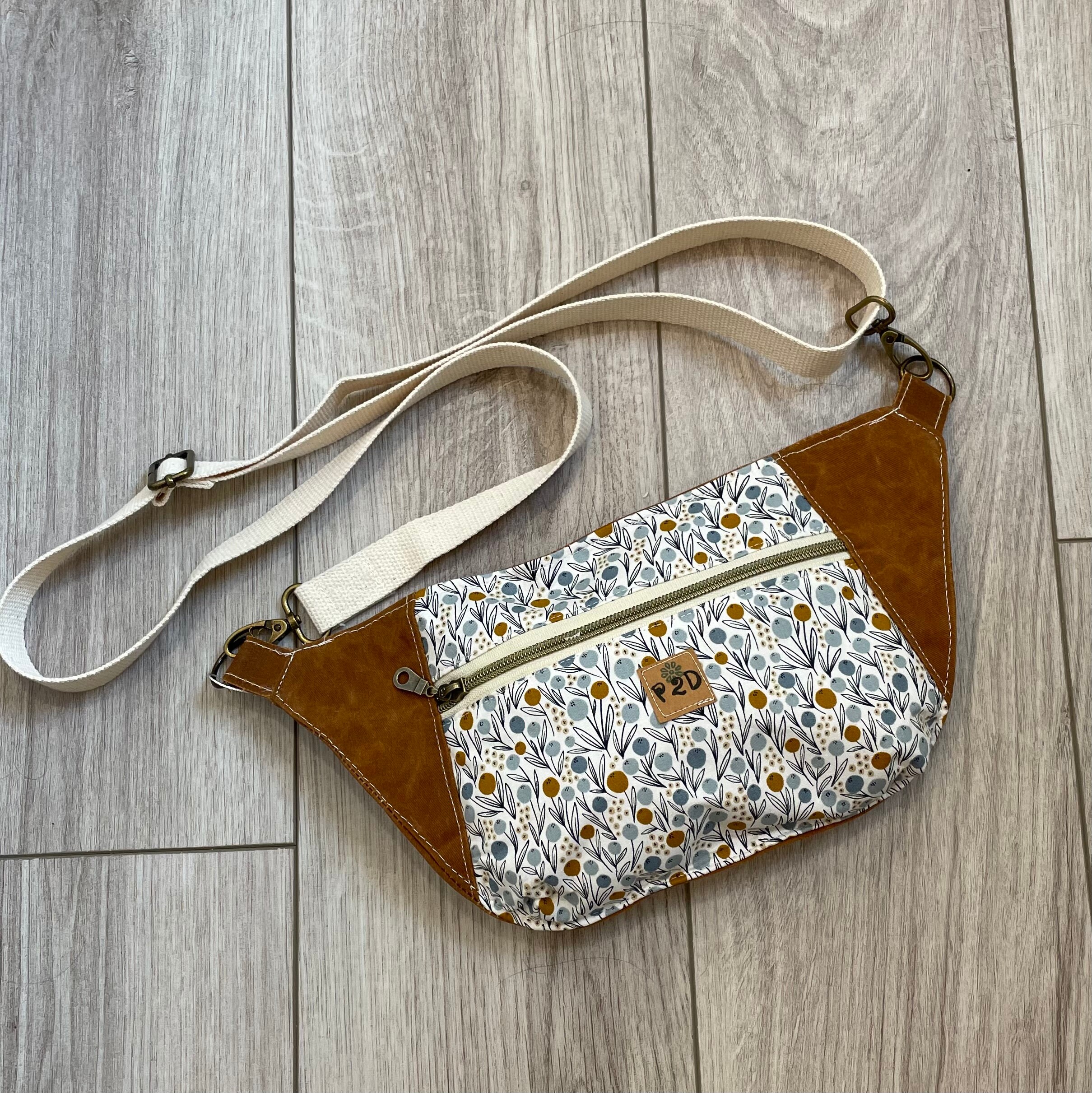 The Dayna Fanny Pack Sling Bag in Waxed Canvas and Floral Print. - Etsy