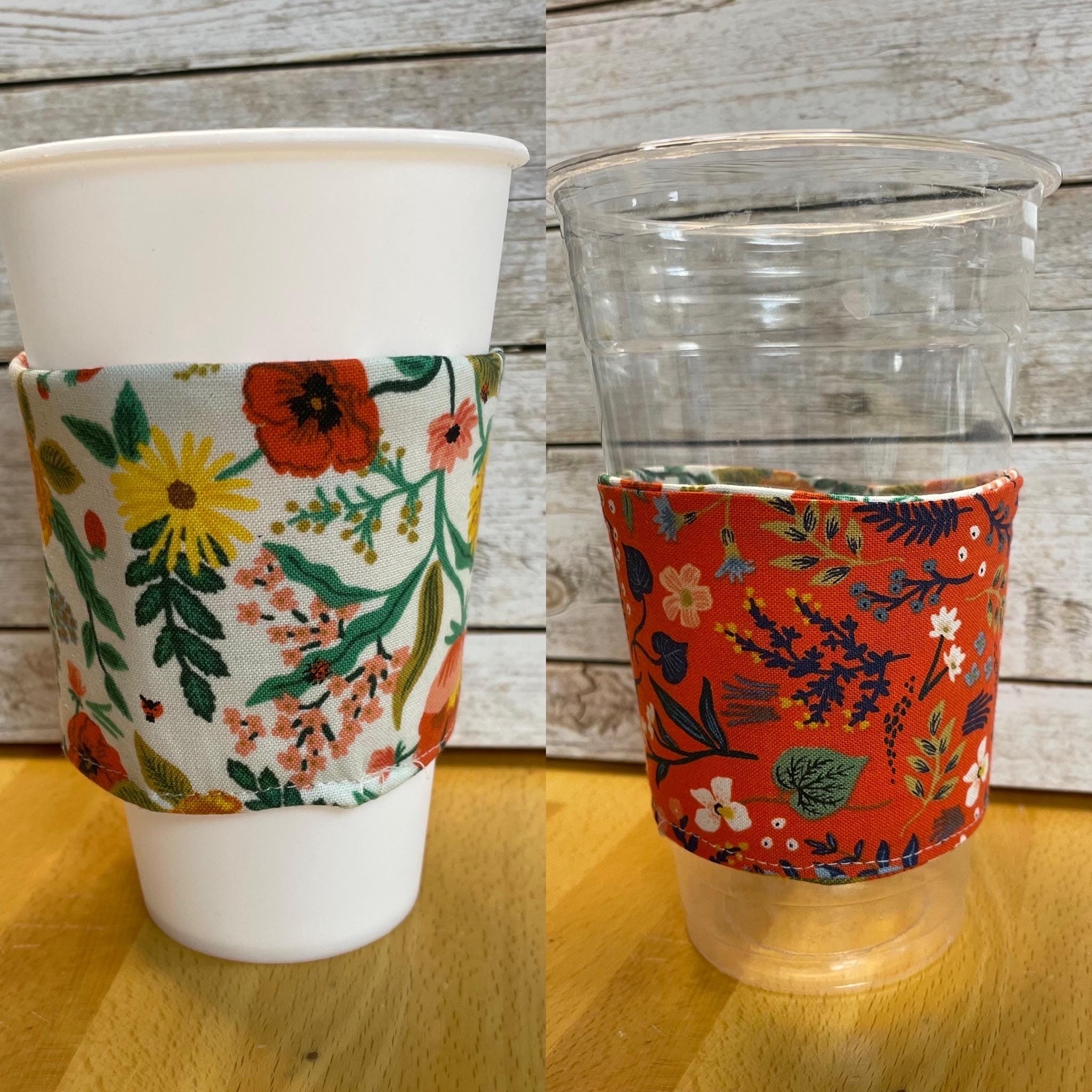 Rifle Paper Co. Fabric Cup Cozy in a Reversable, Continuous Style. Fits ...