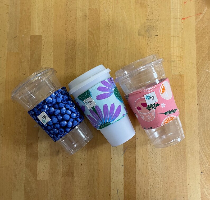 Reversible Fabric Cup Cozy, Continuous Fabric Cup Sleeve, Coffee Lover ...