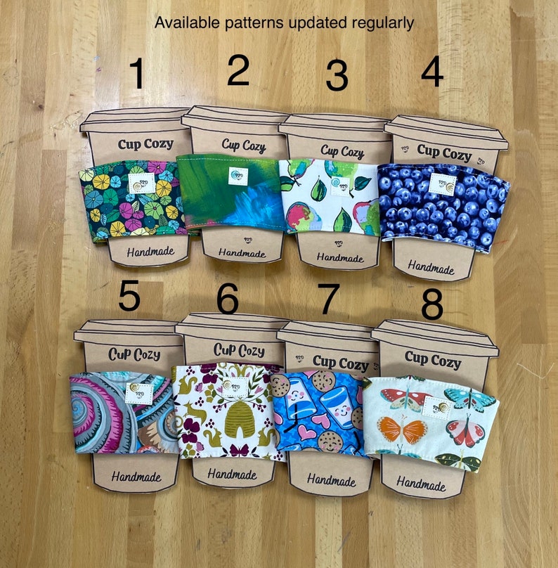 Reversible Fabric Cup Cozy, Continuous Fabric Cup Sleeve, Coffee Lover ...