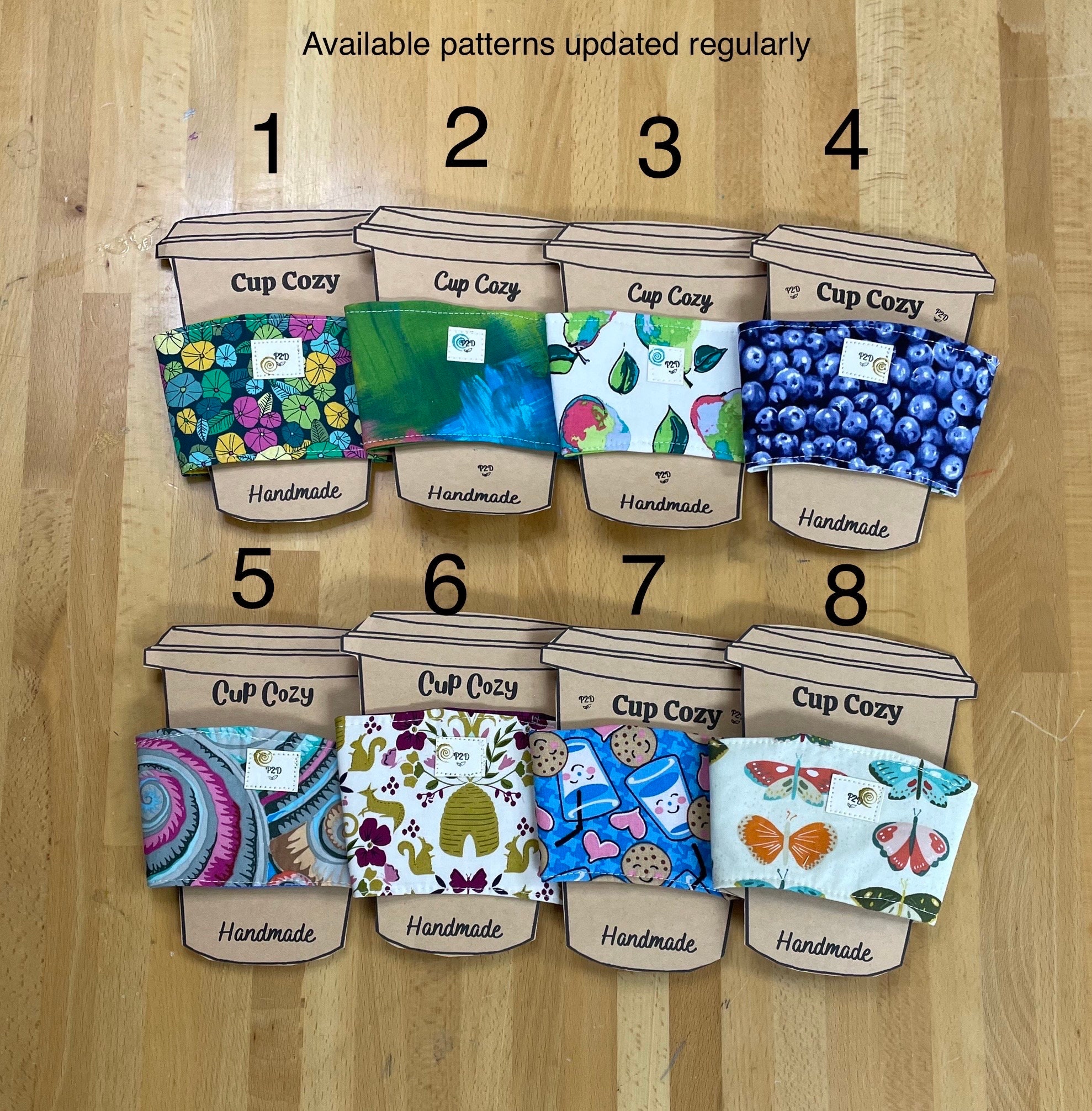 Reversible Fabric Cup Cozy, Continuous Fabric Cup Sleeve, Coffee Lover ...