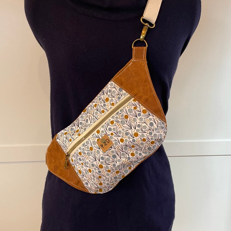 The Dayna Fanny Pack Sling Bag in Waxed Canvas and Floral Print. - Etsy
