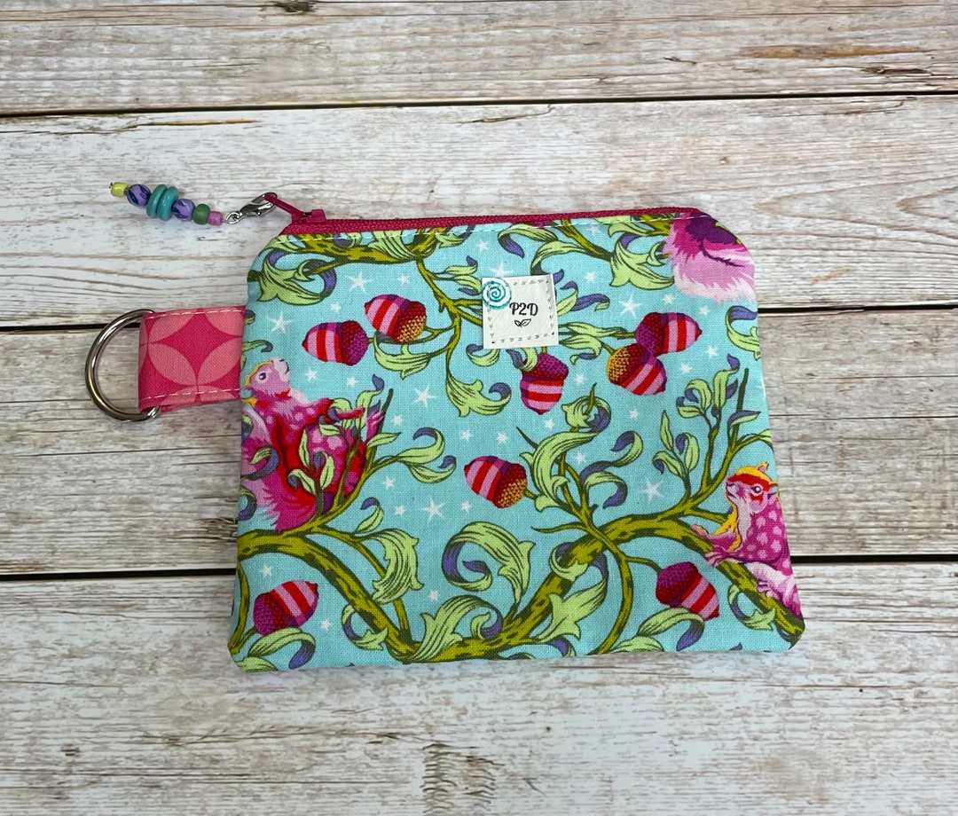 Tula Pink Coin, Change Purse, Zipper Pouch, Holds Cash, Cards, Make-up ...