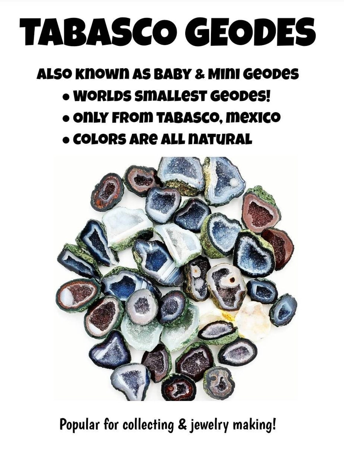 Mini Baby Tabasco Geode Pair size 7-12 Mm Geodes for - Etsy