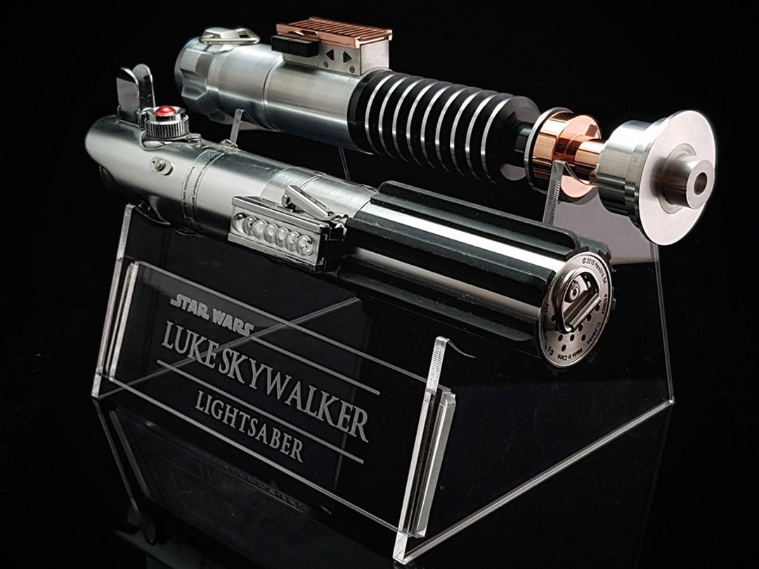 Classic 2-tier Crystal Clear Acrylic Lightsaber Stand With Engraved ...