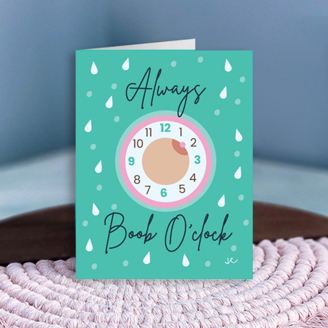 Always Boob O'clock Baby Shower Card Greeting Card New Mom ...