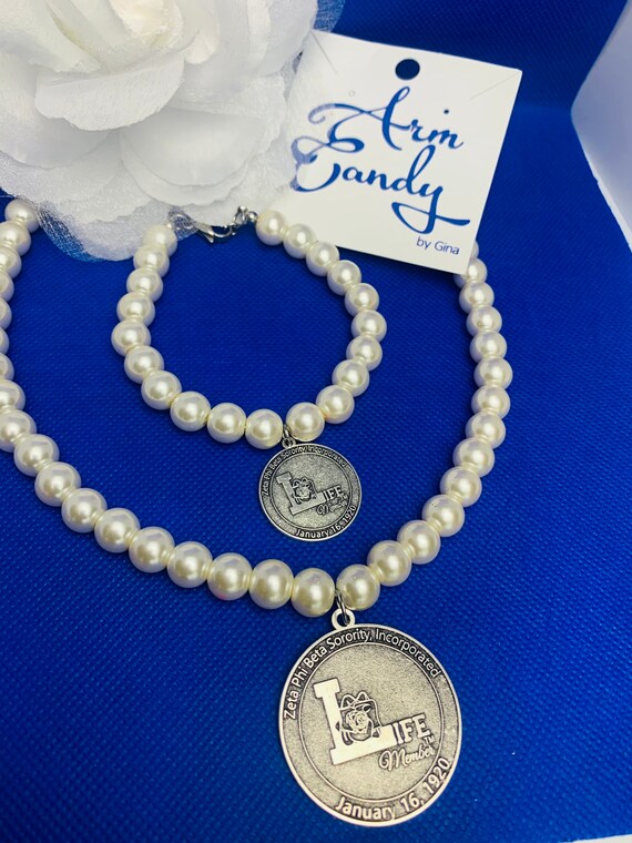 Zeta Phi Beta Life Member Necklace Set - Etsy