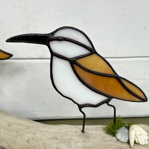 STAINED GLASS SANDPIPERS Glass Art Two Sandpipers on Driftwood Original ...