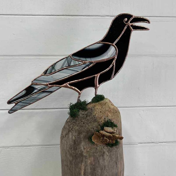Stained Glass Raven - Etsy
