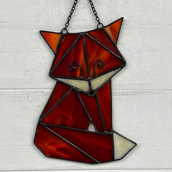Stained Glass Fox - Etsy