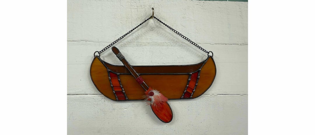 STAINED GLASS CANOE - Glass Art - Stained Glass Window Hangings - Canoe ...