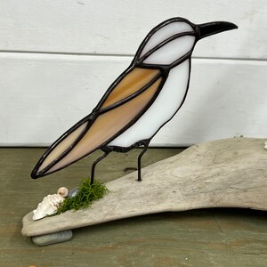 STAINED GLASS SANDPIPERS Glass Art Two Sandpipers on Driftwood Original ...