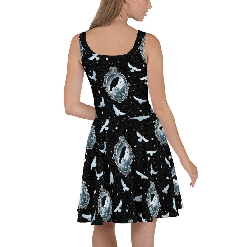 Moon Raven Skater Dress, Plus Size Goth Dress, Size XS - 3XL - Etsy