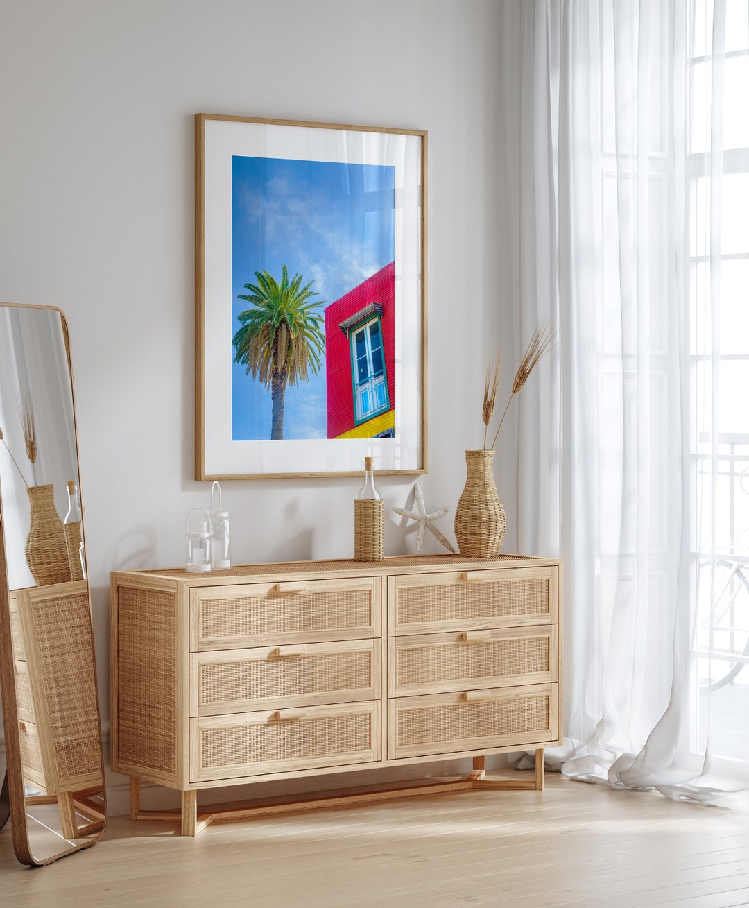 Buenos Aires La Boca Photo Print, Palm Tree Photography, Colourful ...