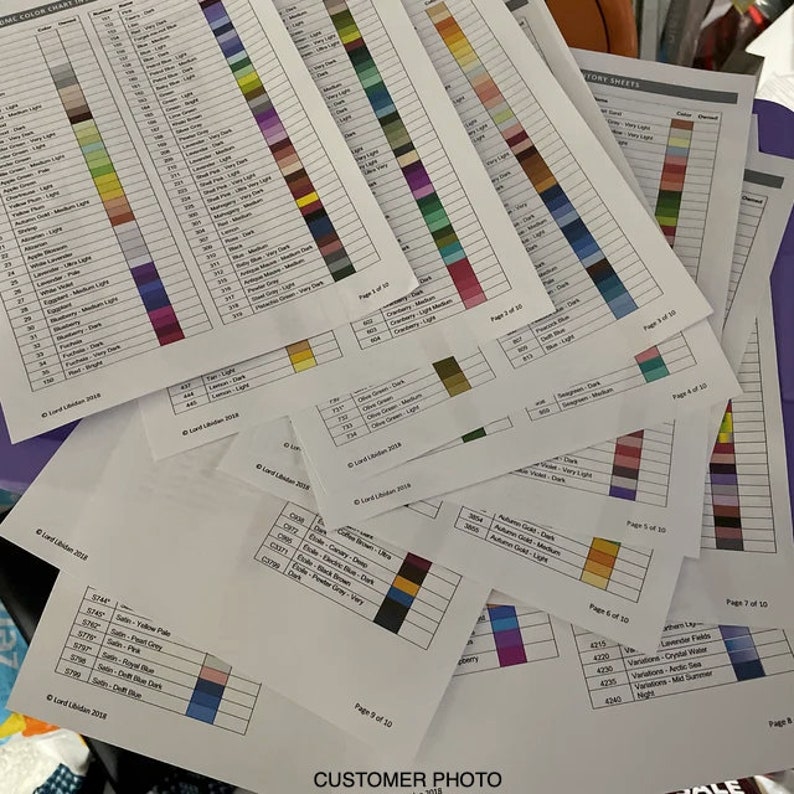 Printable DMC Thread Color Chart Tracker Inventory Sheet - Etsy