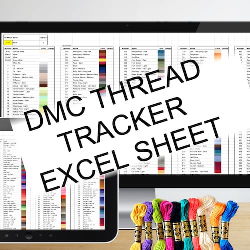 DMC Thread Color Chart Tracker Inventory Spreadsheet - Etsy Canada
