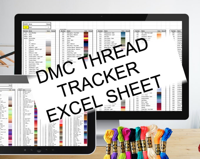 Printable DMC Floss Inventory Tracker DMC Thread Tracker Spreadsheet - Etsy